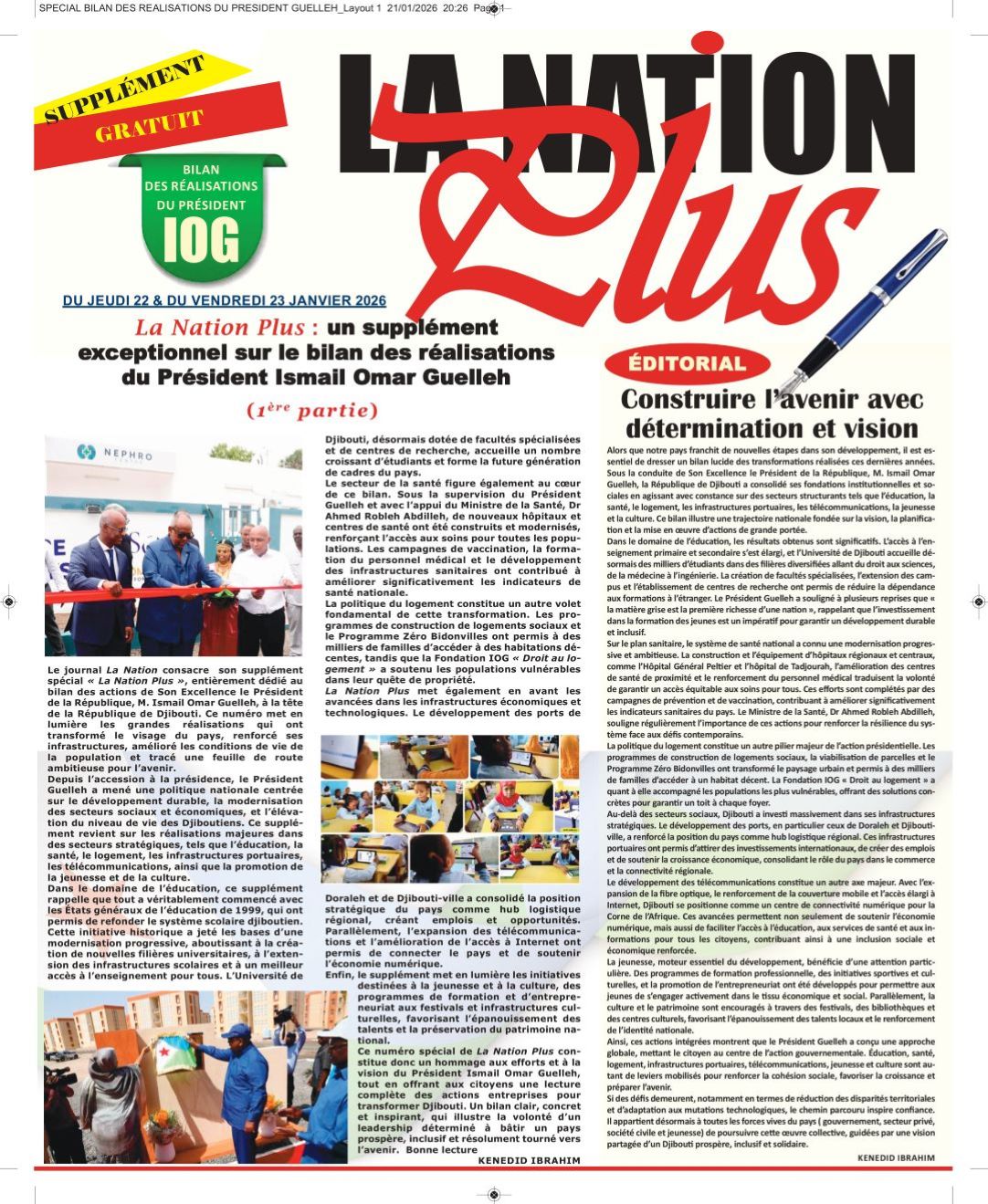 La Nation Plus : un supplément spécial sur le bilan des réalisations du ...